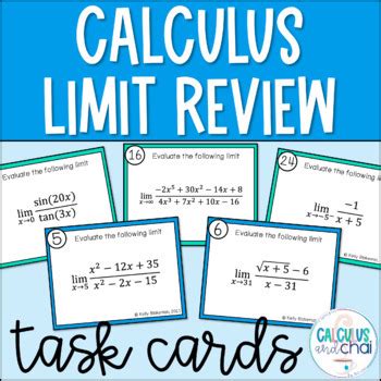 Calculus Limit Review By Calculus And Chai TPT