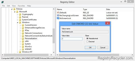 Tweak Windows Registry To Personalize Lock Screen Registry Recycler Blog