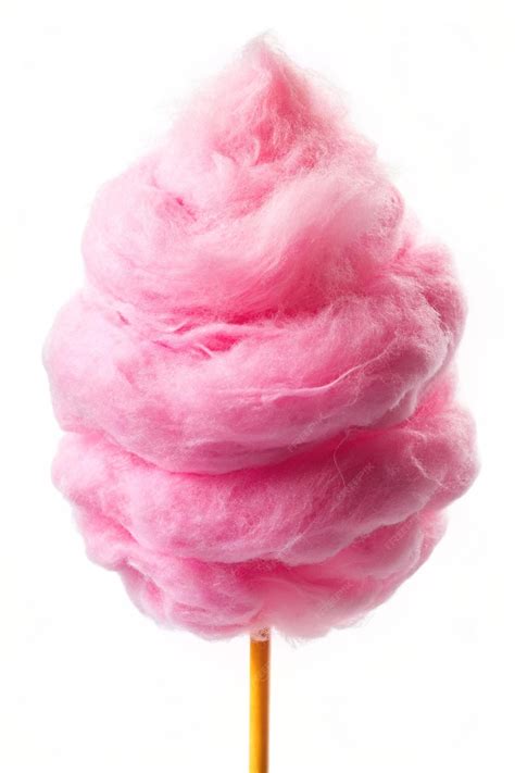 Sweet Pink Cotton Candy Isolated On White Background Premium Ai