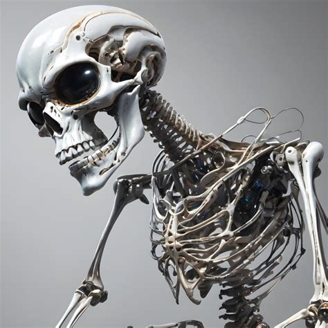 Premium Photo Future Skeleton Alien Skeleton Background