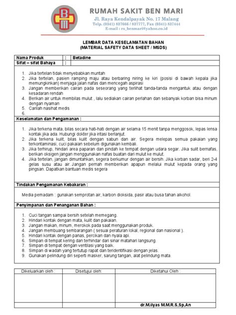 Msds Betadine Pdf