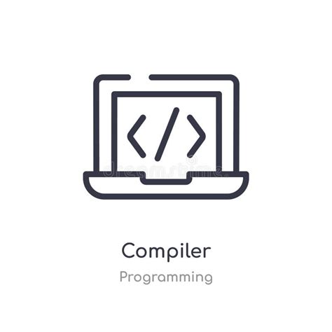 Compiler Linear Icon Modern Outline Compiler Logo Concept On Wh Stock