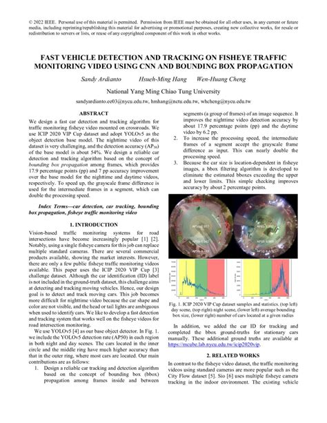 Fast Vehicle Detection And Tracking On Fisheye Traffic Monitoring Video Using Cnn And Bounding