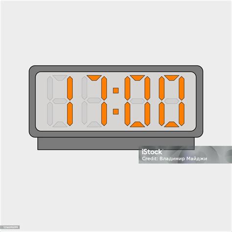 Gambar Vektor Atau Gambar Jam Digital Atau Alarm Dengan Angka Oranye
