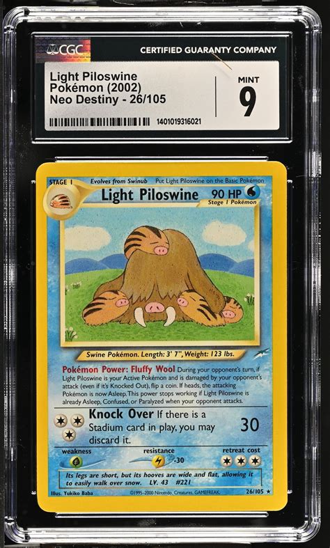 Cgc 9 Light Piloswine Graded Card Phurion