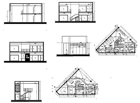 Building Structure Detail Plan And Elevation 2d View Layout File In Dwg Format