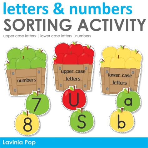 Apple Sorting Activity Letters And Numbers