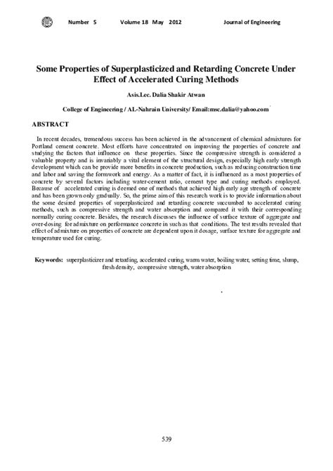Pdf Some Properties Of Superplasticized And Retarding Concrete Under Effect Of Accelerated