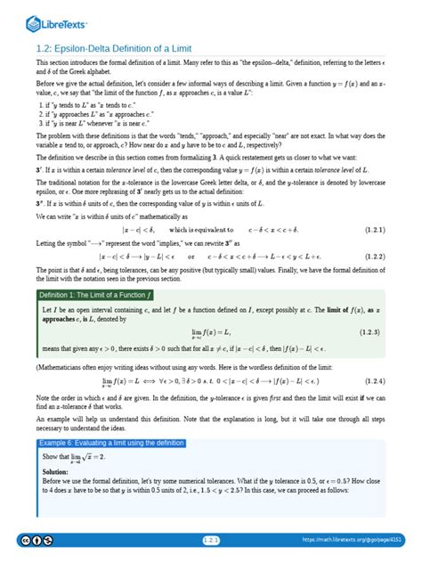 1 02 Epsilon Delta Definition Of A Limit Pdf Function Mathematics Mathematical Logic