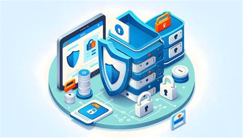 3d Flat As Shield And Lock Icon Representing Data Protection Concept As