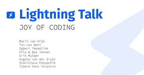 Lightning Talks Joy Of Coding Infoq