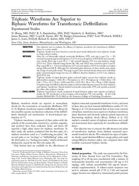 Pdf Triphasic Waveforms Are Superior To Biphasic Waveforms For Transthoracic Defibrillation