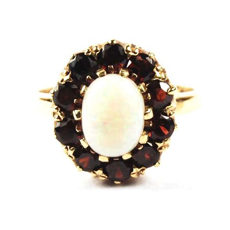Opal And Garnet Cluster Ring Mark Parkhouse Antiques And Jewellery