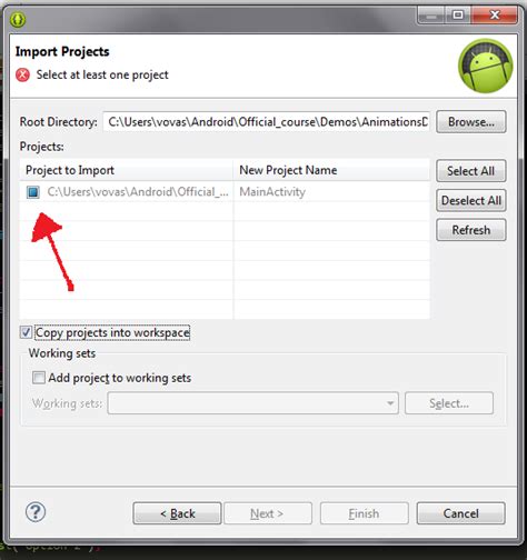 Java Eclipse Import Existing Android Project Stack Overflow