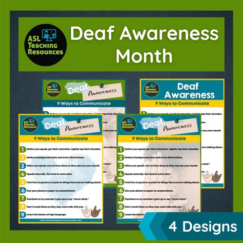 Deaf Awareness Posters Asl Teaching Resources