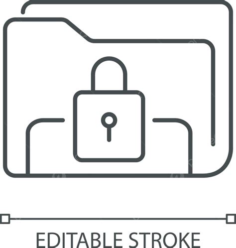 Documents Security Pixel Perfect Linear Icon Technology Encryption Folder Vector Technology