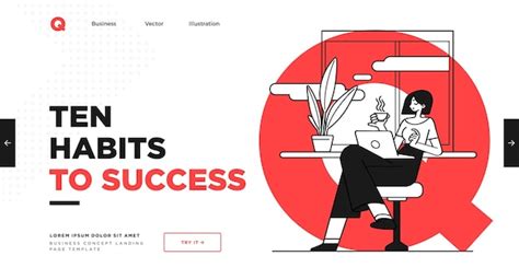 프레젠테이션 슬라이드 템플릿 또는 방문 페이지 웹 사이트 디자인 비즈니스 컨셉 일러스트레이션 프리미엄 벡터