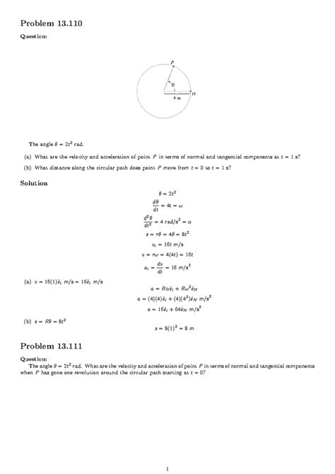 Dynamics Practice Velocity And Acceleration Analysis Problem 13
