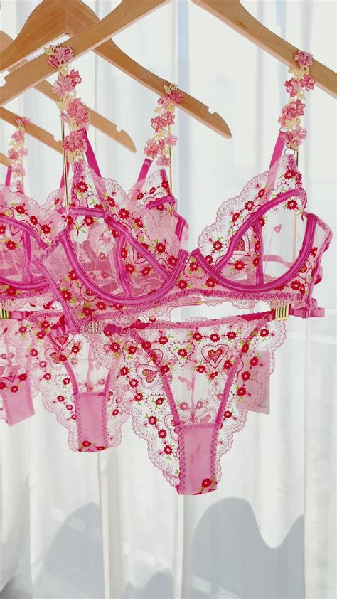 Pink Cute Sweetheart Lingerie Set Hellolagirl Hellolagirl