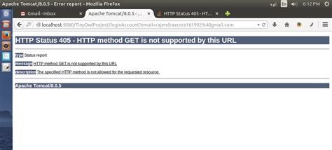 java status 405 method get is not supported by this url