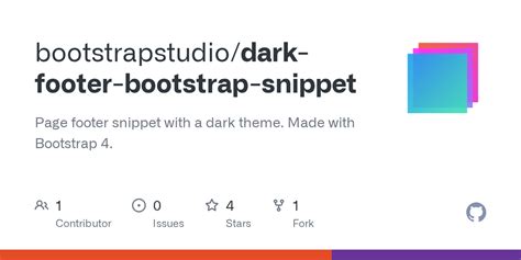 Github Bootstrapstudio Dark Footer Bootstrap Snippet Page Footer Snippet With A Dark Theme