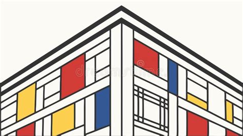 Abstract Geometric Building Facade Architecture Design Vector Design Generative Ai Stock Vector