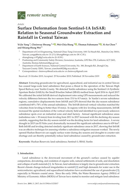 Pdf Surface Deformation From Multi Temporal Insar Methods With Alos