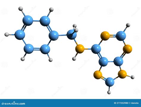 3d Image Of Cytokinin Bap Skeletal Formula Stock Illustration