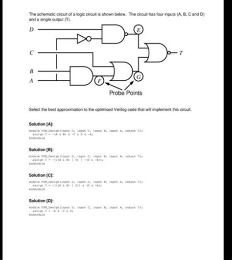 Solved The Schemasic Circuit Of A Logic Circuit Is Shown