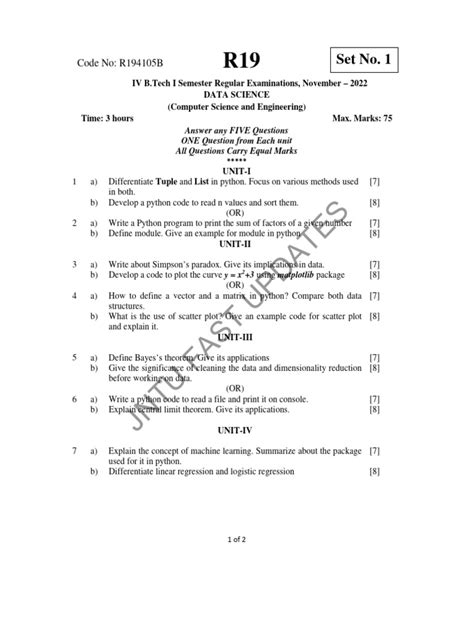 Data Science Model Paper Pdf Cluster Analysis Python Programming