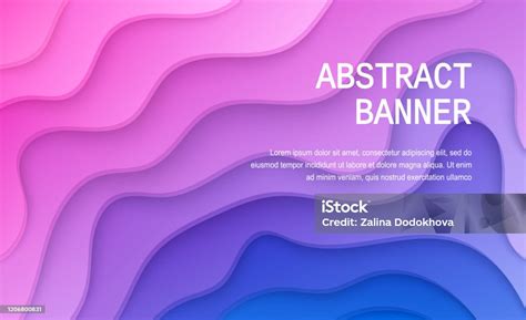 보라색과 파란색의 종이 컷 배경 물결 모양의 레이어로 질감이 있는 추상적인 부드러운 핑크 종이 포스터 조각 공예 벡터 Eps 10 그림 추상적인에 대한 스톡 벡터 아트 및