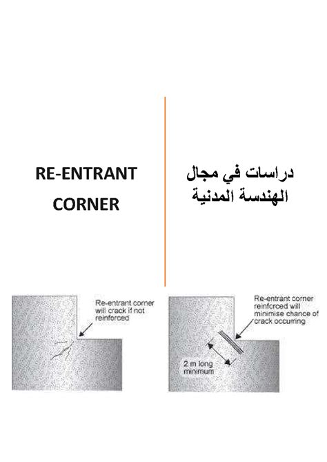 Re entrant Corners in Concrete RE ENTRANT CORNER دراسات في مجال الهندسة المدنية Re entrant