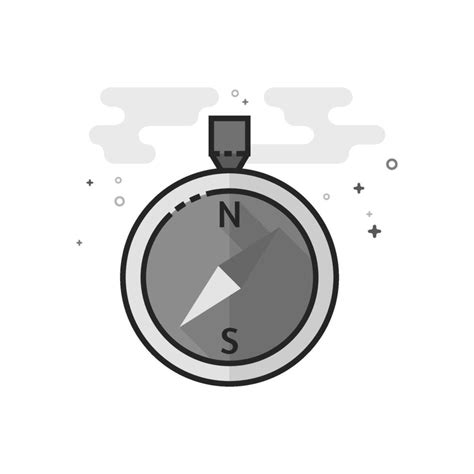 Flat Outlined Grayscale Style Illustration Compass Icon 54966893 Vector Art At Vecteezy