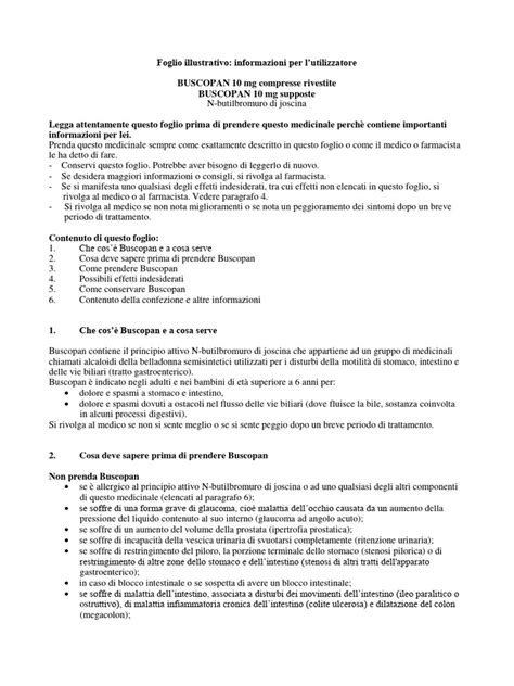 Buscopan Foglietto Illustrativo Pdf