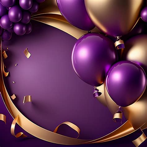 Free Purple And Gold Happy Birthday Card Background