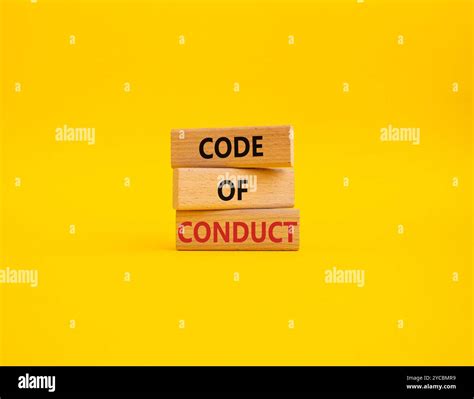 Code Of Conduct Symbol Wooden Blocks With Words Code Of Conduct