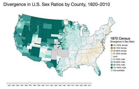 Divergence In Us Sex Ratios By County 18202010 Mapporn
