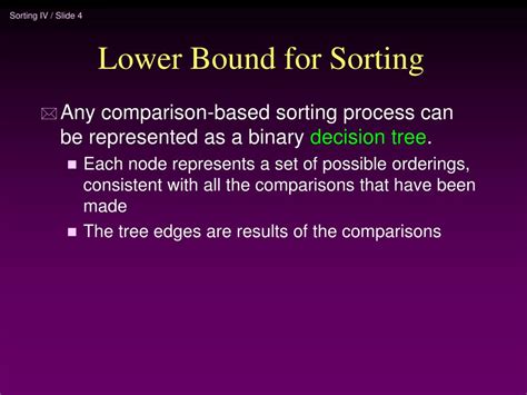 Ppt Lower Bound For Sorting Radix Sort Powerpoint Presentation Free