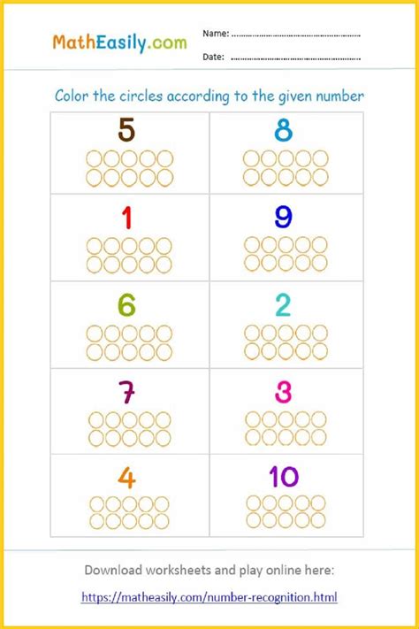 Mastering Early Numeracy The Power Of Kindergarten Number Recognition Worksheets 1 10