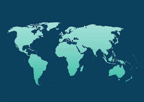 Premium Vector World Map Vector Isolated On Blue Background Flat