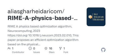 Github Aliasgharheidaricomrime A Physics Based Optimization Rime A