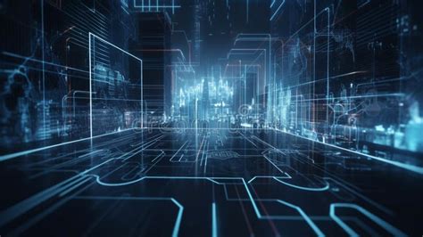 Futuristic Technology Interface 3d Rendering Toned Image Double