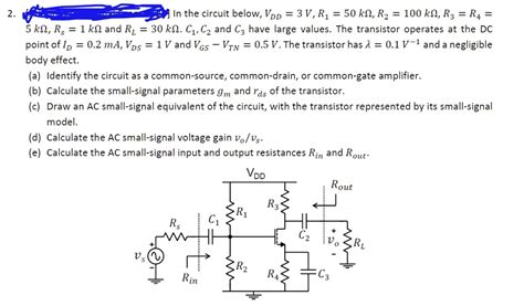 2 in the circuit below vdd 3 v r1 50 kΩ r2 100 kΩ r3 r4