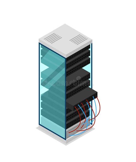 Computer Server Rack Isometric 3d Icon Stock Vector Illustration Of Server Object 106265530