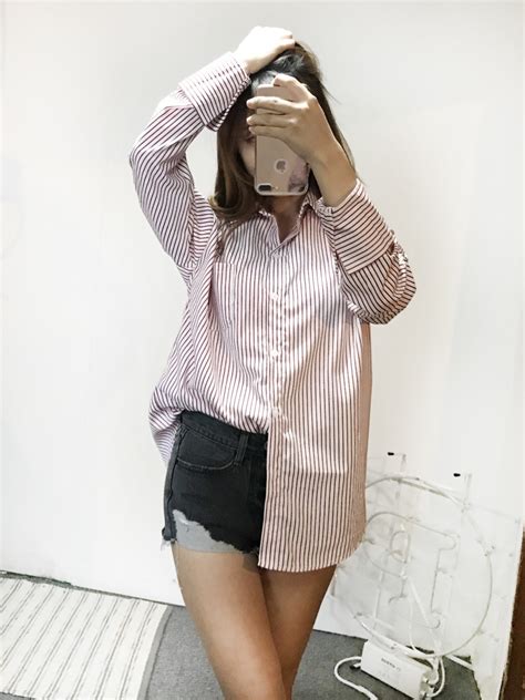 [plug] 더 예쁜 스트라이프셔츠 블라우스 셔츠 남방 예쁜블라우스 와이셔츠 여자셔츠코디 여자셔츠 여자스트라이프셔츠 여성셔츠 스트라이프블라우스 여자스트라이프셔츠코디 샵