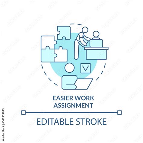 Easier Work Assignment Turquoise Concept Icon Effective Completing Job Tasks Abstract Idea Thin