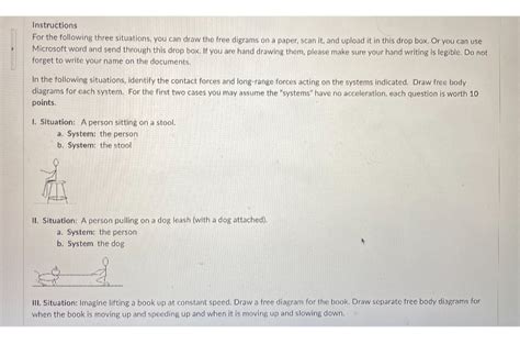 Solved Instructions For The Following Three Situations You Can Draw The Free Digrams On A