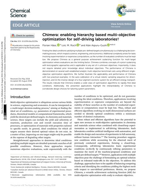 pdf chimera enabling hierarchy based multi objective optimization