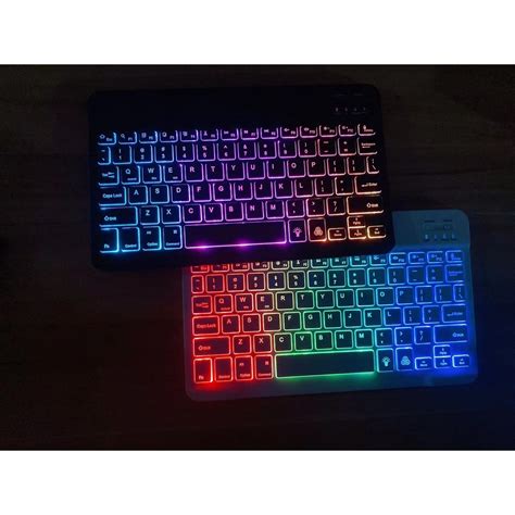 10 Inches Rgb Backlit Rechargeable Bluetooth Keyboard With Led Usb Wired Mouse Set Shopee