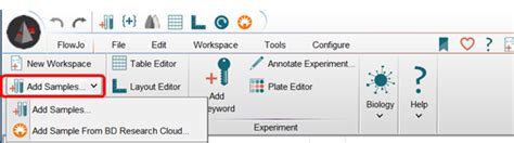 Adding Samples To The Workspace Flowjo Llc